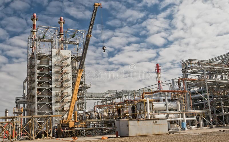 Repair Work at the Refinery Stock Photo - Image of pipeline, gasoline ...