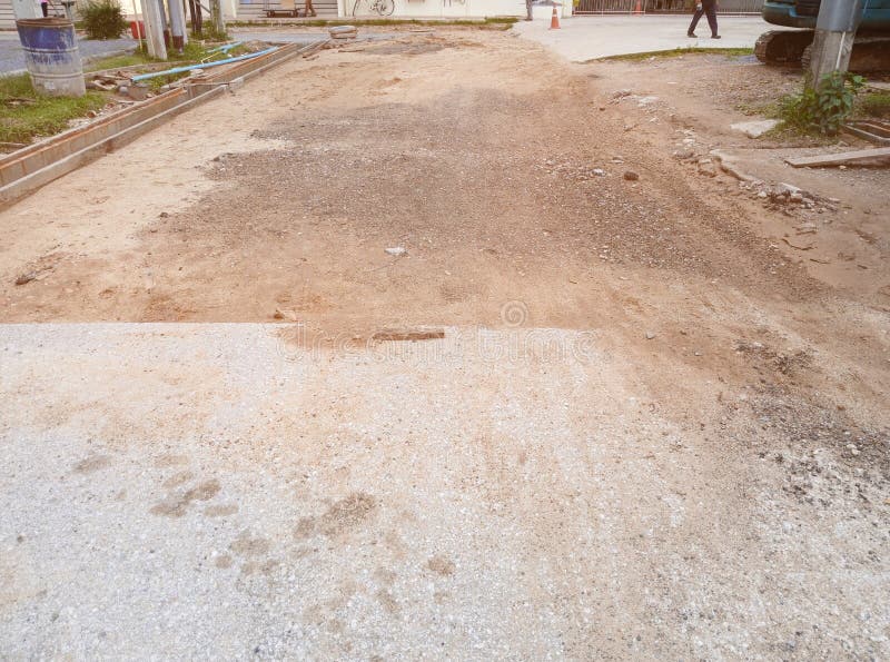 Repair Works Concrete Road Construction Outdoor Stock Photo - Image of ...