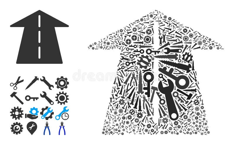 Mosaic Future Road of Repair Tools Stock Illustration - Illustration of ...