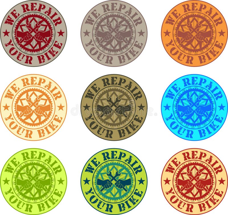 We repair your bike badges stock vector. Illustration of ride - 33561783