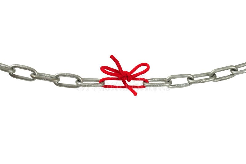 Repaired broken chain stock photo. Image of steel, weak - 163865320