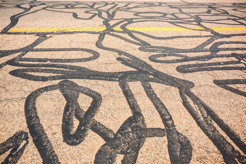 Repaired road stock image. Image of crack, straight, damaged - 57645875