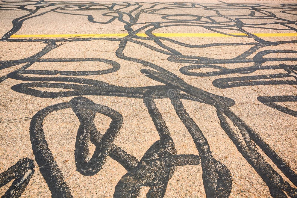 Repaired road stock image. Image of crack, straight, damaged - 57645875