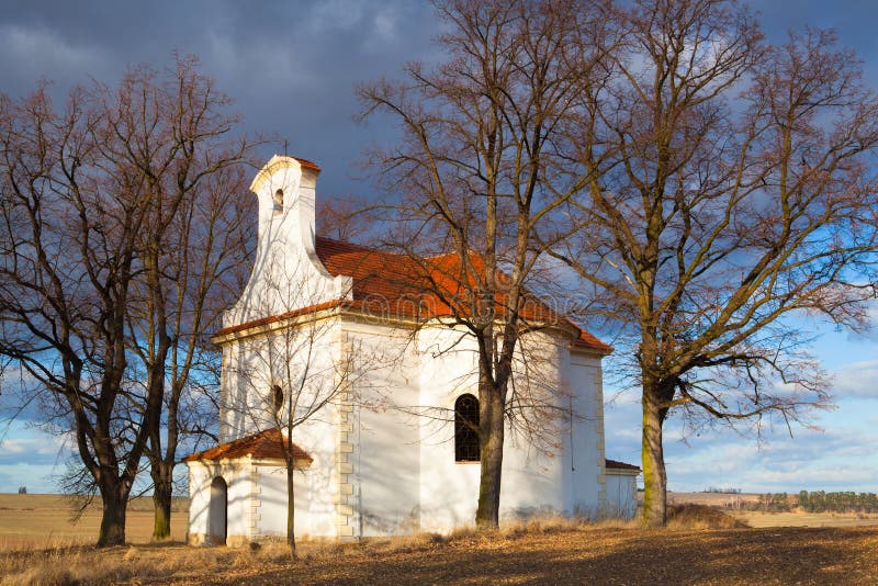 Repaired Small Church on a Hill in Neprobylice Stock Image - Image of ...