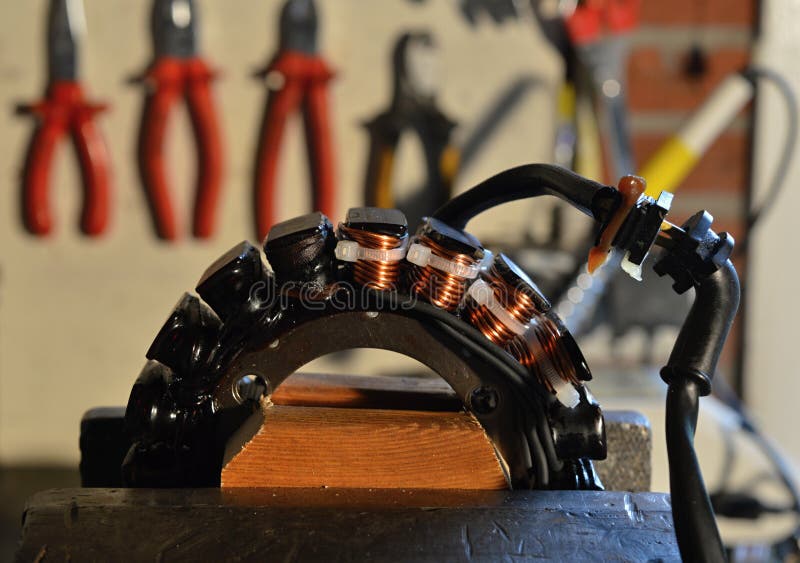 Repairing an alternator stock photo. Image of repair - 56872654
