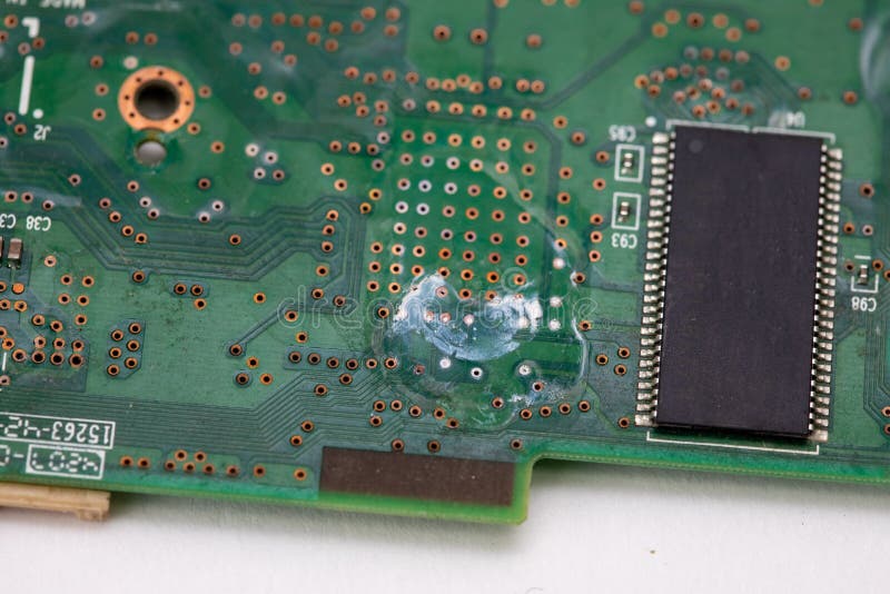 Broken Printed Circuit Board For Electronic Components Stock Photo ...