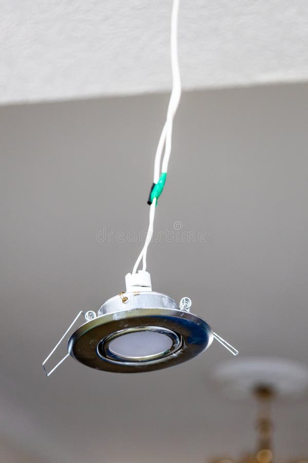 Repairing Built-in Ceiling Light at Home Stock Photo - Image of ...