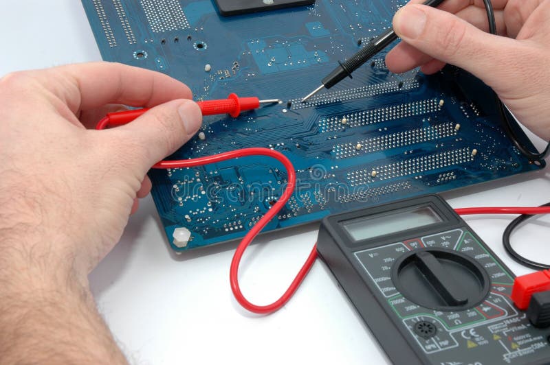 Repairing Computer Circuit Board Stock Image - Image of circuit ...