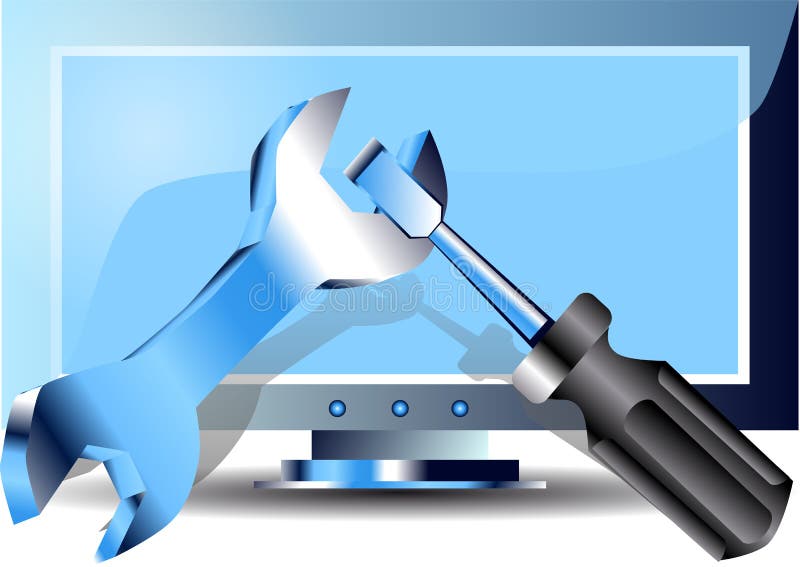 Repairing computers stock illustration. Illustration of assistance ...