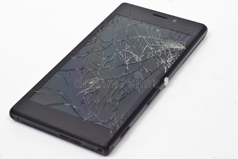 Repairing of Damaged Phone with Broken Screen Stock Image - Image of ...