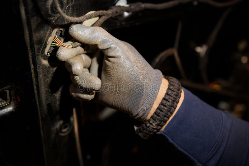 Repairing Electrical Wiring in a Car Stock Photo - Image of automotive ...