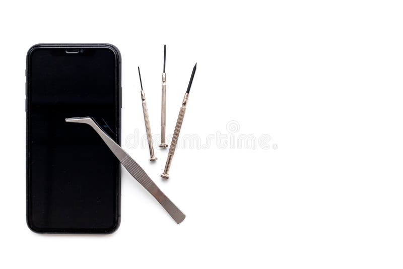 Repairing Electronics - Mobile Phone with Tools Stock Illustration ...