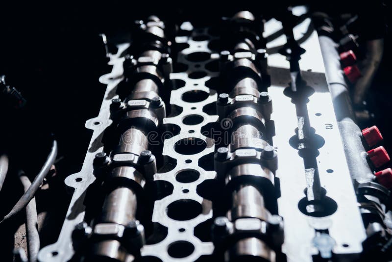 Repairing Engine at Service Station. Car Repair. Background Stock Image ...