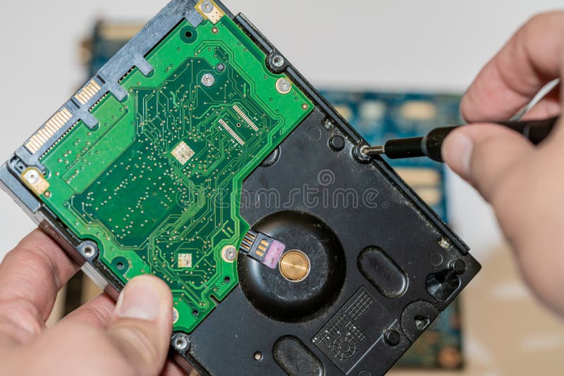 Repairing Hard Disk Drive 3.5 Stock Photo - Image of closeup, computer ...