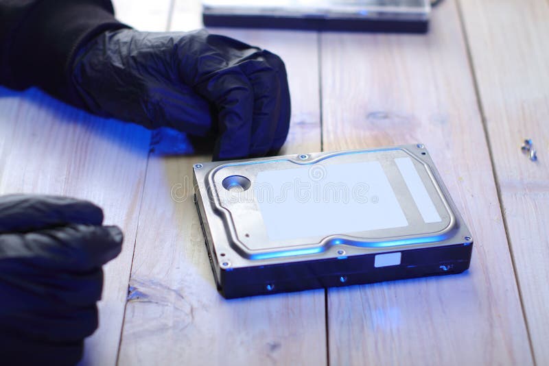 Repairing the Hard Drive from the Computer on the Table Stock Image ...