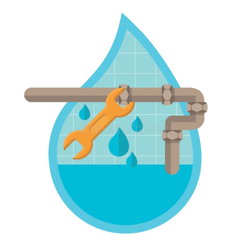 Plumbers Repairing The Pipes And Fittings Of Water Supply Vector ...