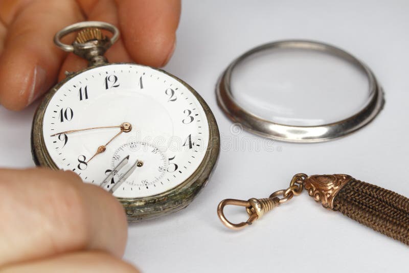 Repairing old clock work stock image. Image of business - 35905259