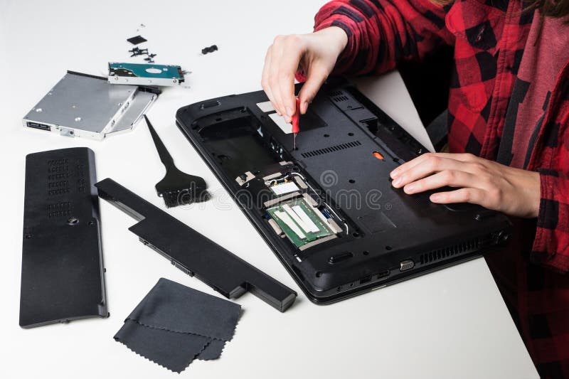 Repairing old laptop PC stock photo. Image of parts, computer - 84444944