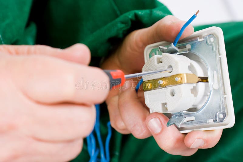 Repairing the socket stock image. Image of repair, work - 13924739