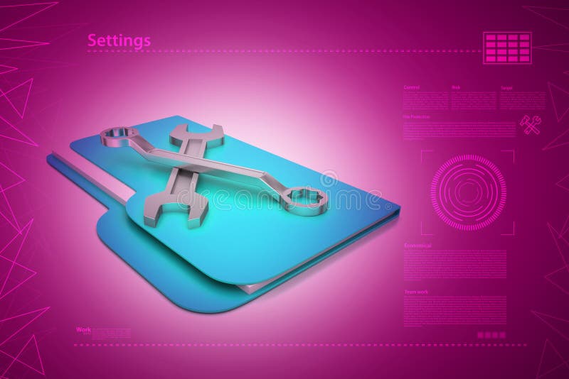 Repairing Tools with File Folder Stock Illustration - Illustration of ...