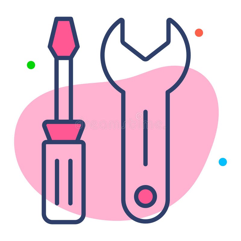 Repairing Tools Flat Line Icon Modern Illustration Stock Vector - Illustration of element ...