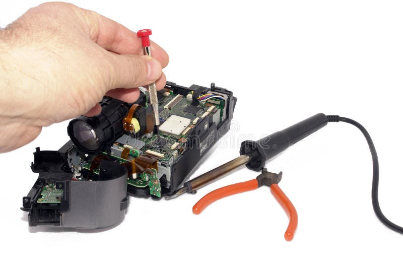 Repairing Video Camera - Isolated Stock Photo - Image of cams ...