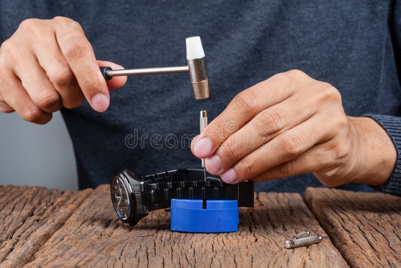 Repairing the watch stock image. Image of wristwatch - 160942167