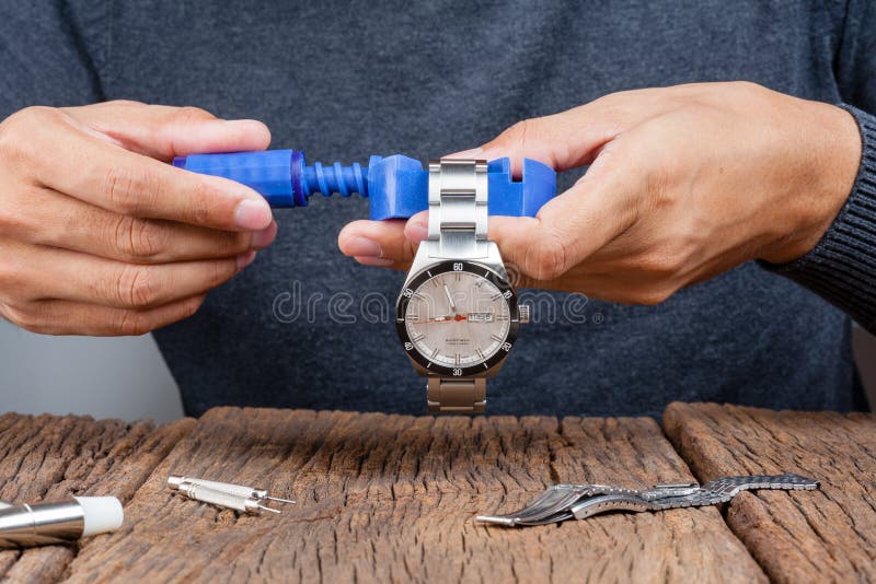 Repairing the watch stock photo. Image of equipment - 160942170