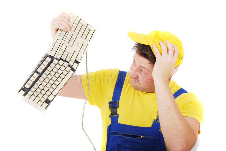 Repairman stock photo. Image of computer, keyboard, feckless - 9831136