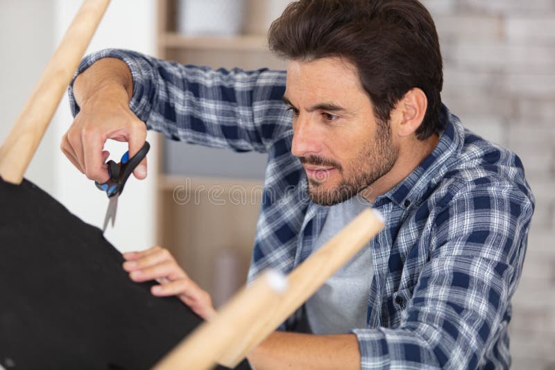 Repairman Fixing Chair at Home Stock Image - Image of furniture, work ...