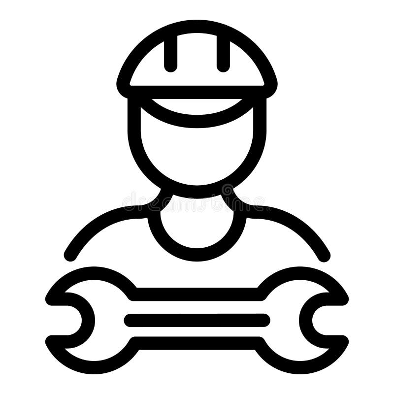Repairman Icon, Outline Style Stock Vector - Illustration of design ...