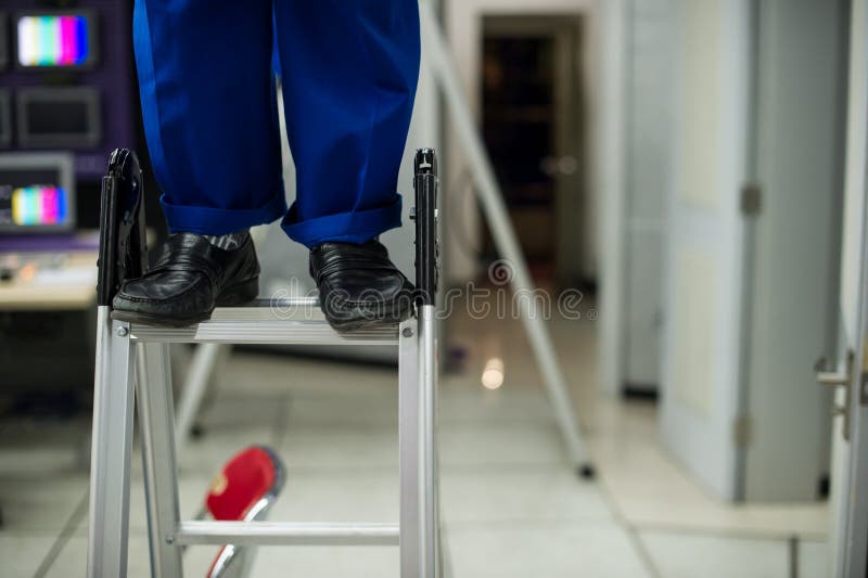 Repairman ladder stock photo. Image of industry, blue - 29513620