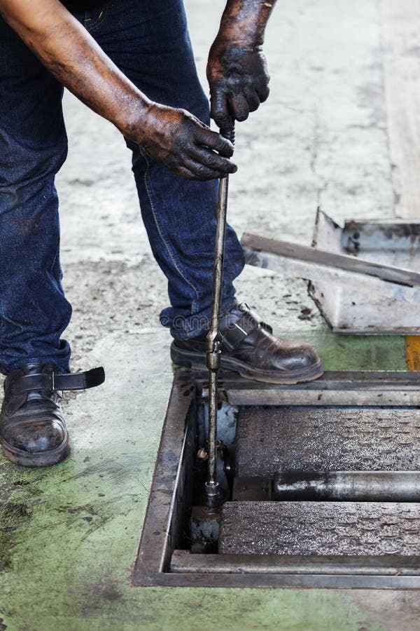 Repairman during Maintenance Work Stock Image - Image of drill, energy ...