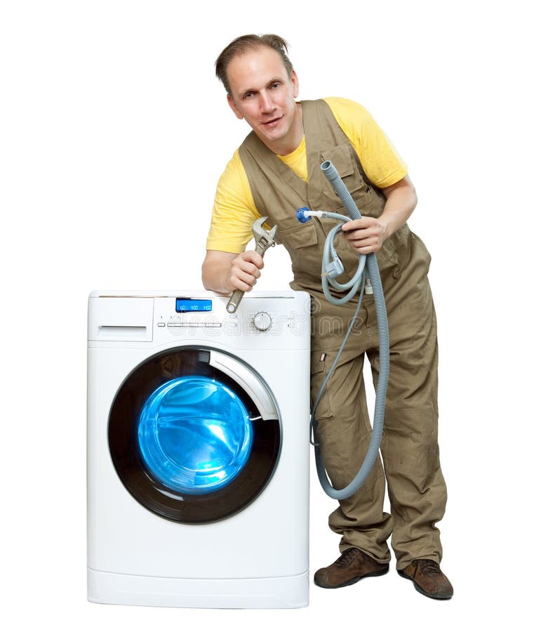 Washing machine repairman stock photo. Image of equipment - 31649500