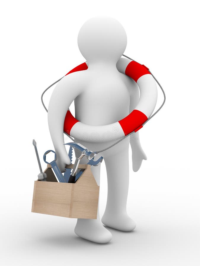 Repairman with the Tool on White Background Stock Illustration ...