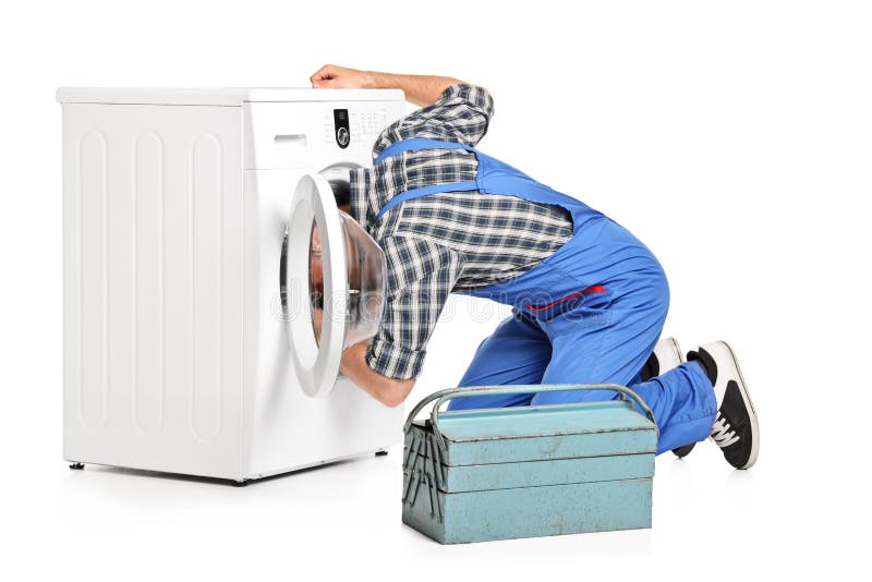 Repairman Servicing Washing Machine Stock Photo - Image of maintenance ...