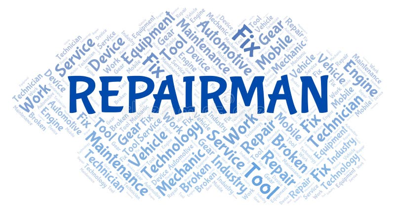 Repairman word cloud stock vector. Illustration of manual - 185077987