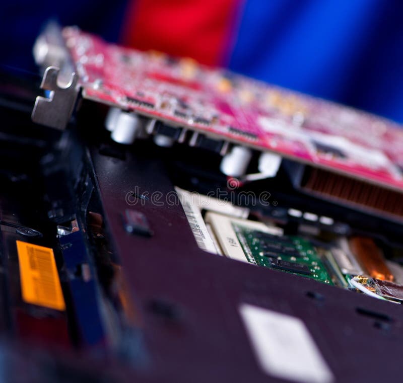 Repairman Working in Technical Support Fixing Computer Laptop Tr Stock ...