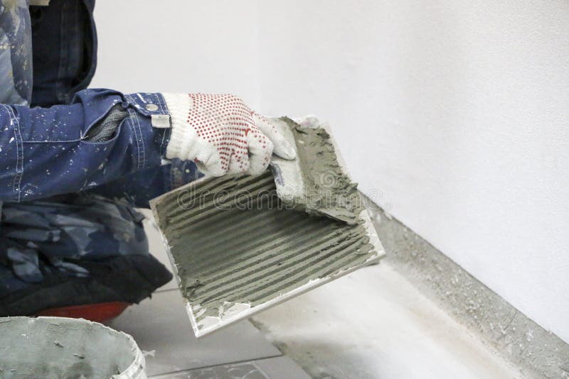 Spread cement on bricks stock photo. Image of cover - 163877700