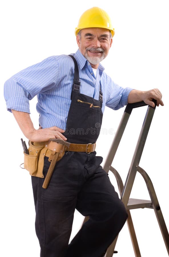 Reparador feliz imagen de archivo. Imagen de sonriente - 4474963