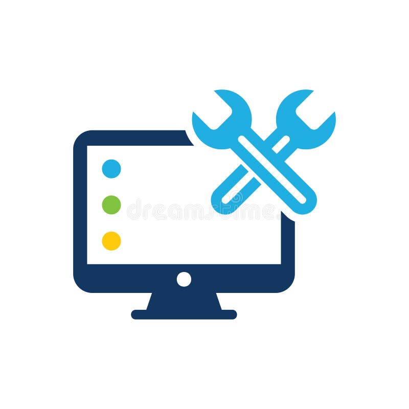 Arreglo De La PC Del Ordenador E Icono Logo Design Element De La ...