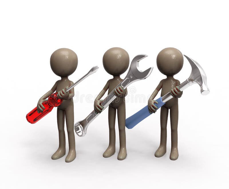Repare a Las Personas Con Las Herramientas Stock de ilustración ...