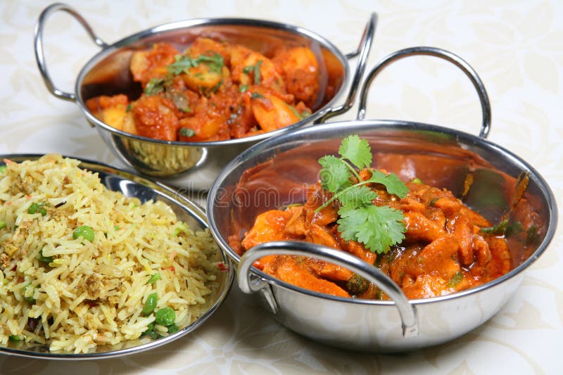 Repas de curry indien photo stock. Image of cari, acier - 2844918