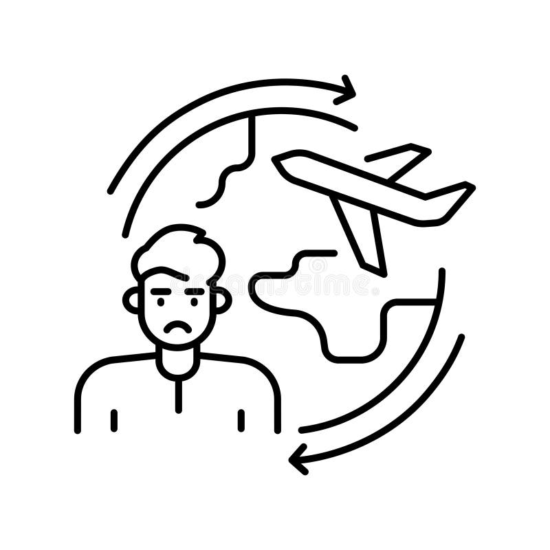 Repatriation Black Line Icon. Stock Vector - Illustration of line ...