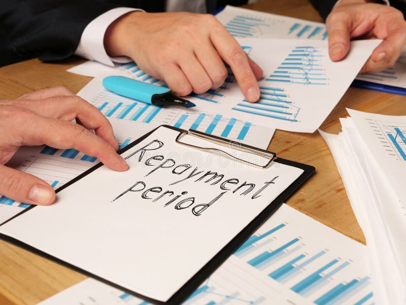 Repayment Period is Shown on the Business Photo Using the Text Stock ...