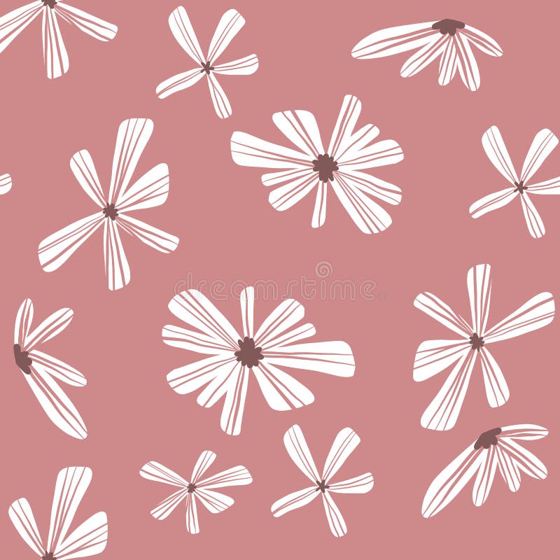 Repeat Daisy Flower Pattern with Pink Background. Seamless Floral ...