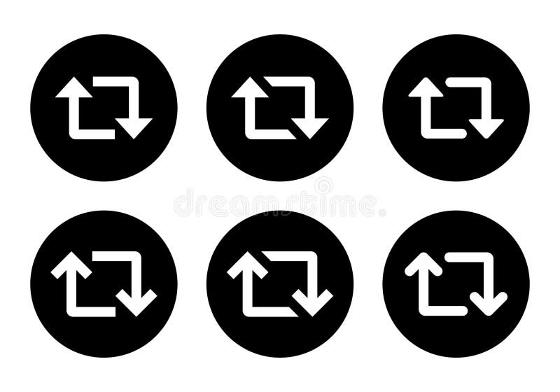 Repeat Button Icon Set Collection. Reload, Repost Concept Stock Vector ...