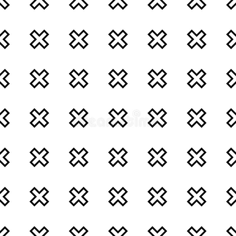 White X Symbol Pattern on White Background. Stock Illustration ...