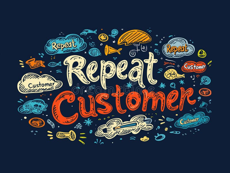 Repeat Customer Typography Text Stock Illustration - Illustration of ...