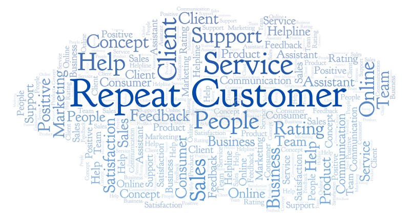 Repeat Customer Word Cloud. Stock Illustration - Illustration of sales ...